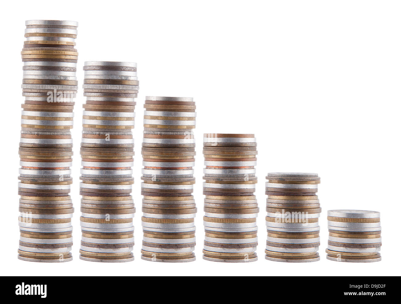 Stacks of coins graph hi-res stock photography and images - Alamy
