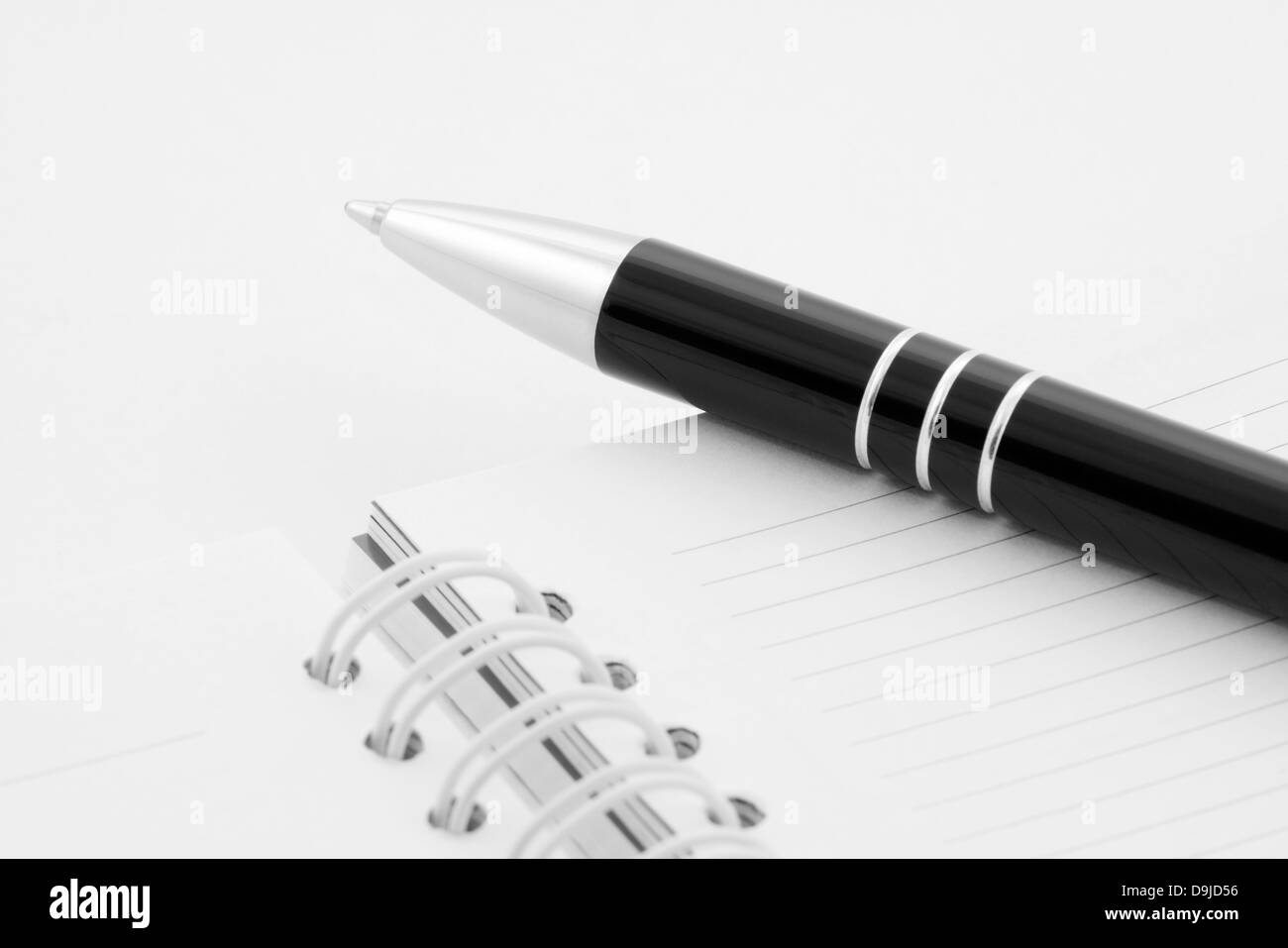 Notebook metal binder spiral Black and White Stock Photos & Images - Alamy