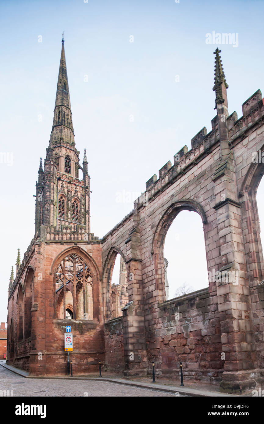 England, Warwickshire, Coventry, Ruins of Old Coventry Cathedral Stock ...