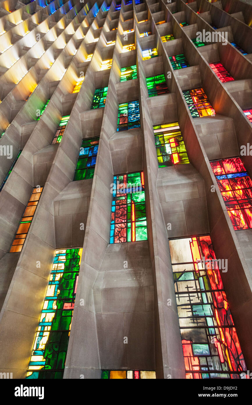 Warwickshire, Coventry, New Coventry Cathedral, The Baptistery Window ...