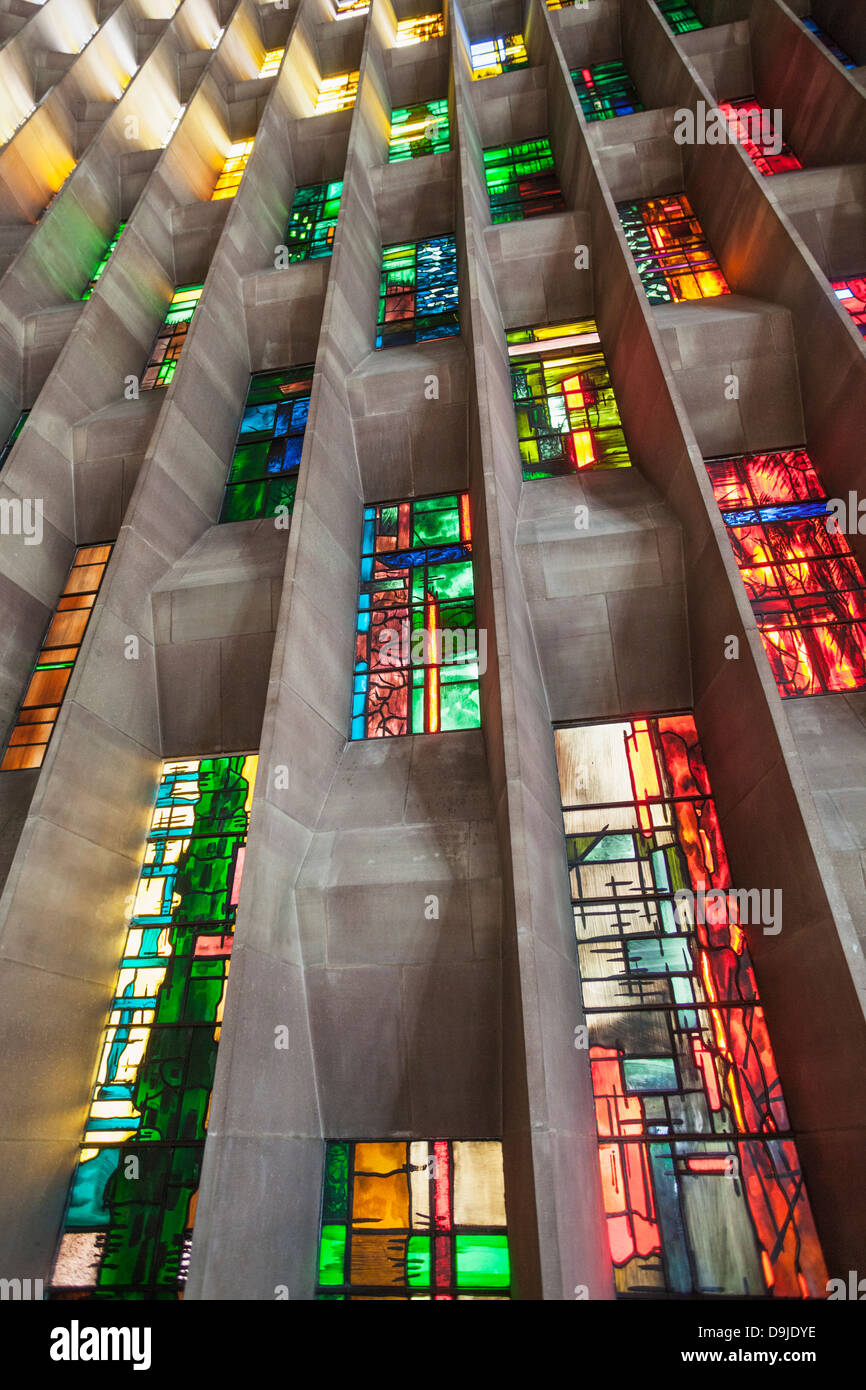 Warwickshire, Coventry, New Coventry Cathedral, The Baptistery Window ...