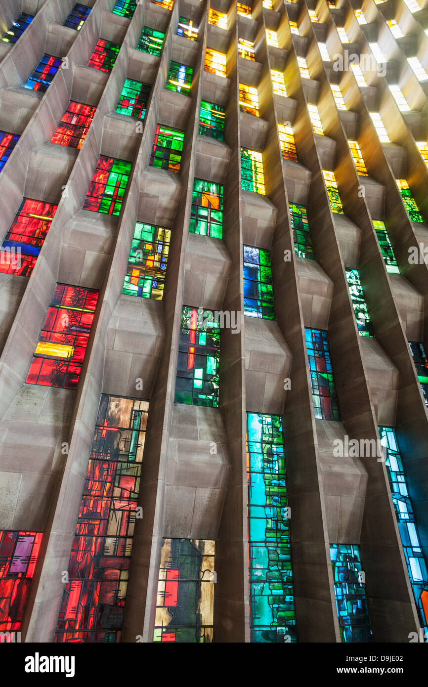 Warwickshire, Coventry, New Coventry Cathedral, The Baptistery Window ...