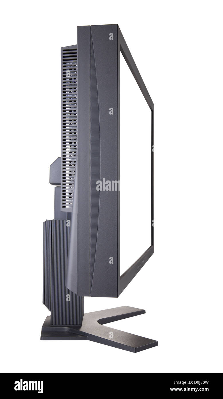 Computer monitor with clipping path, side view Stock Photo - Alamy
