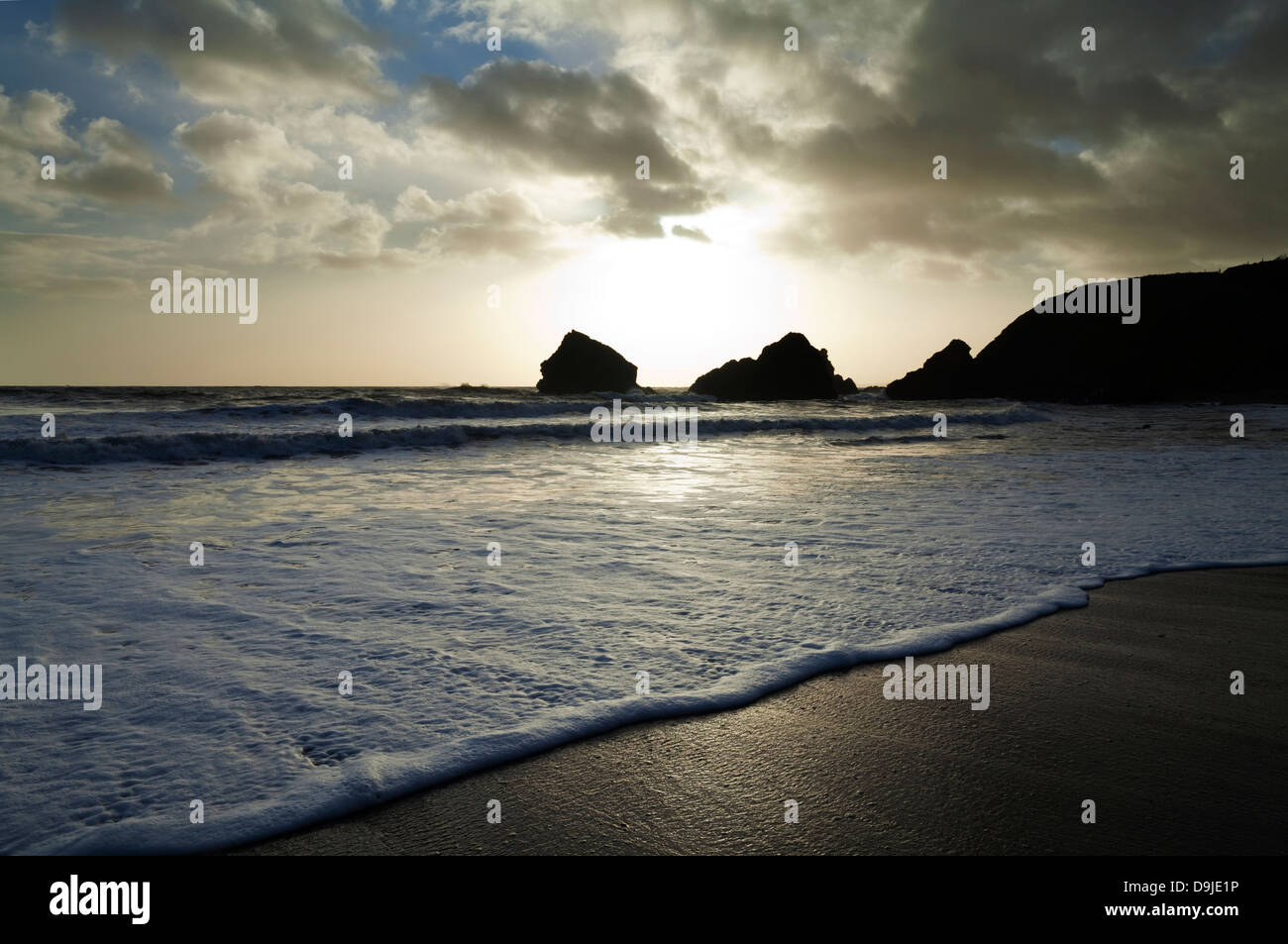 Sunset on Ballydowane Beach, The Copper Coast Geopark, Near Bunmahon ...