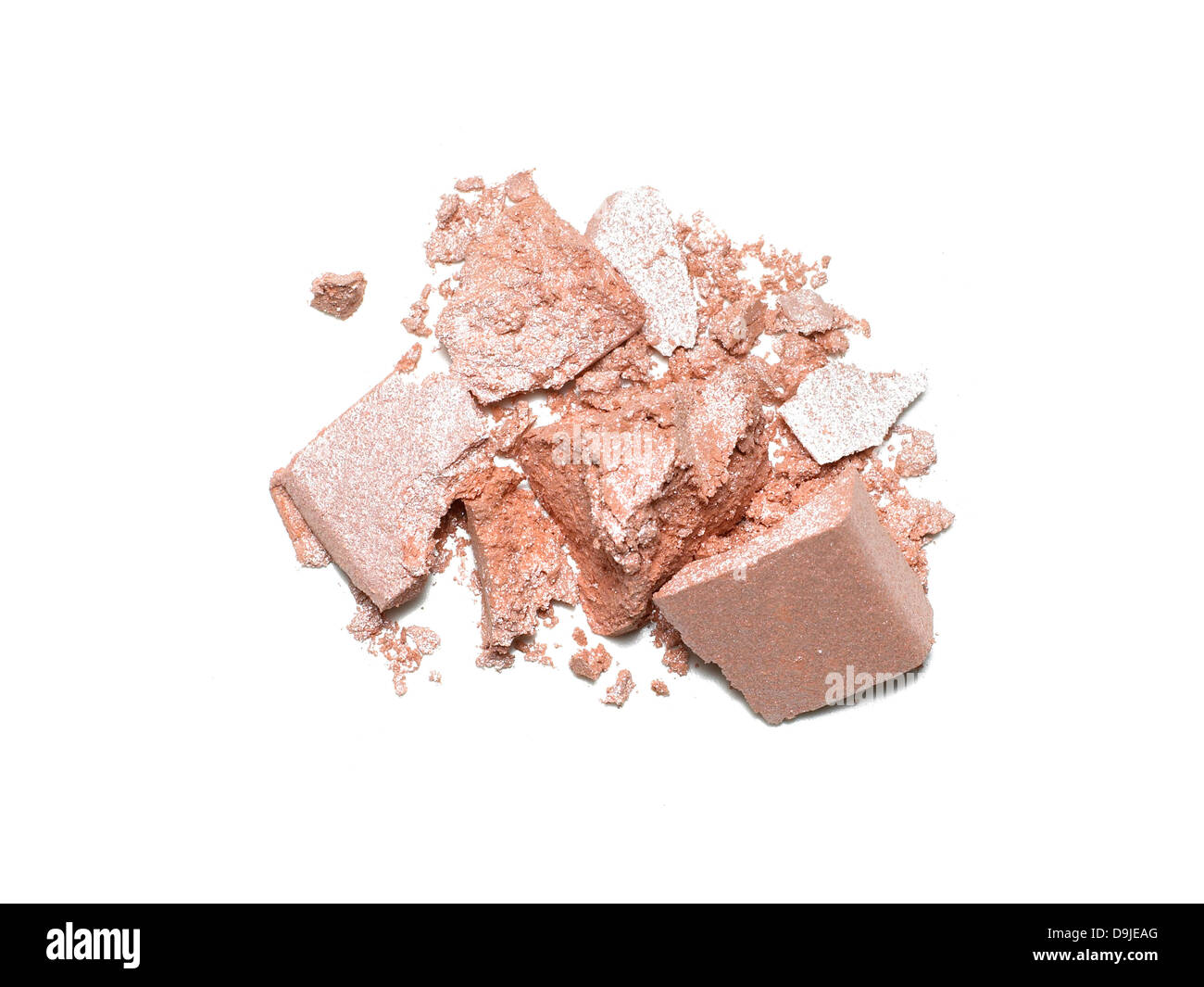 crumbled blusher compact cut out onto a white background Stock Photo ...