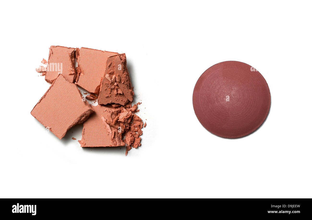 crumbled blusher compact cut out onto a white background Stock Photo ...