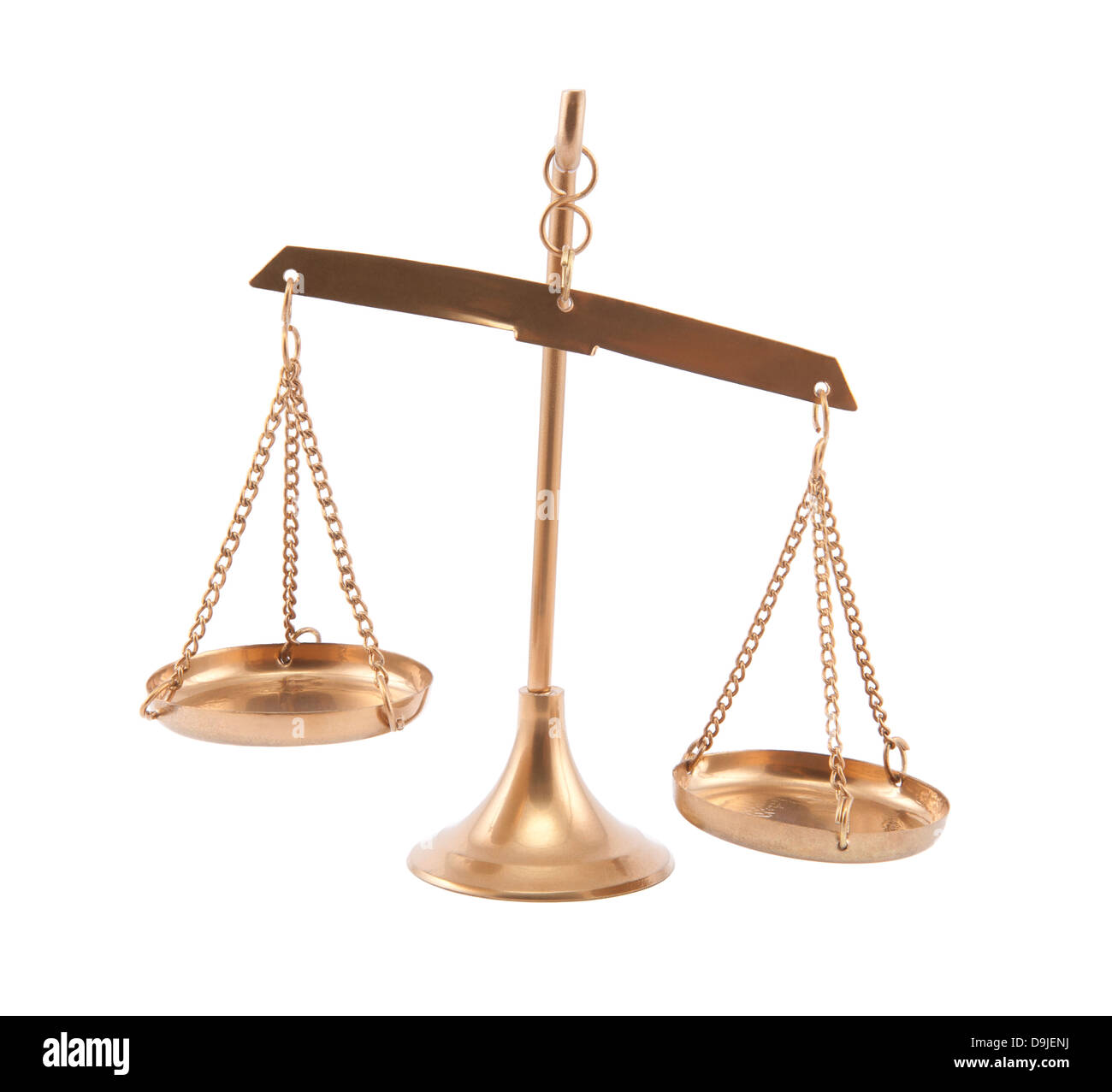 Golden scale on white background Stock Photo - Alamy