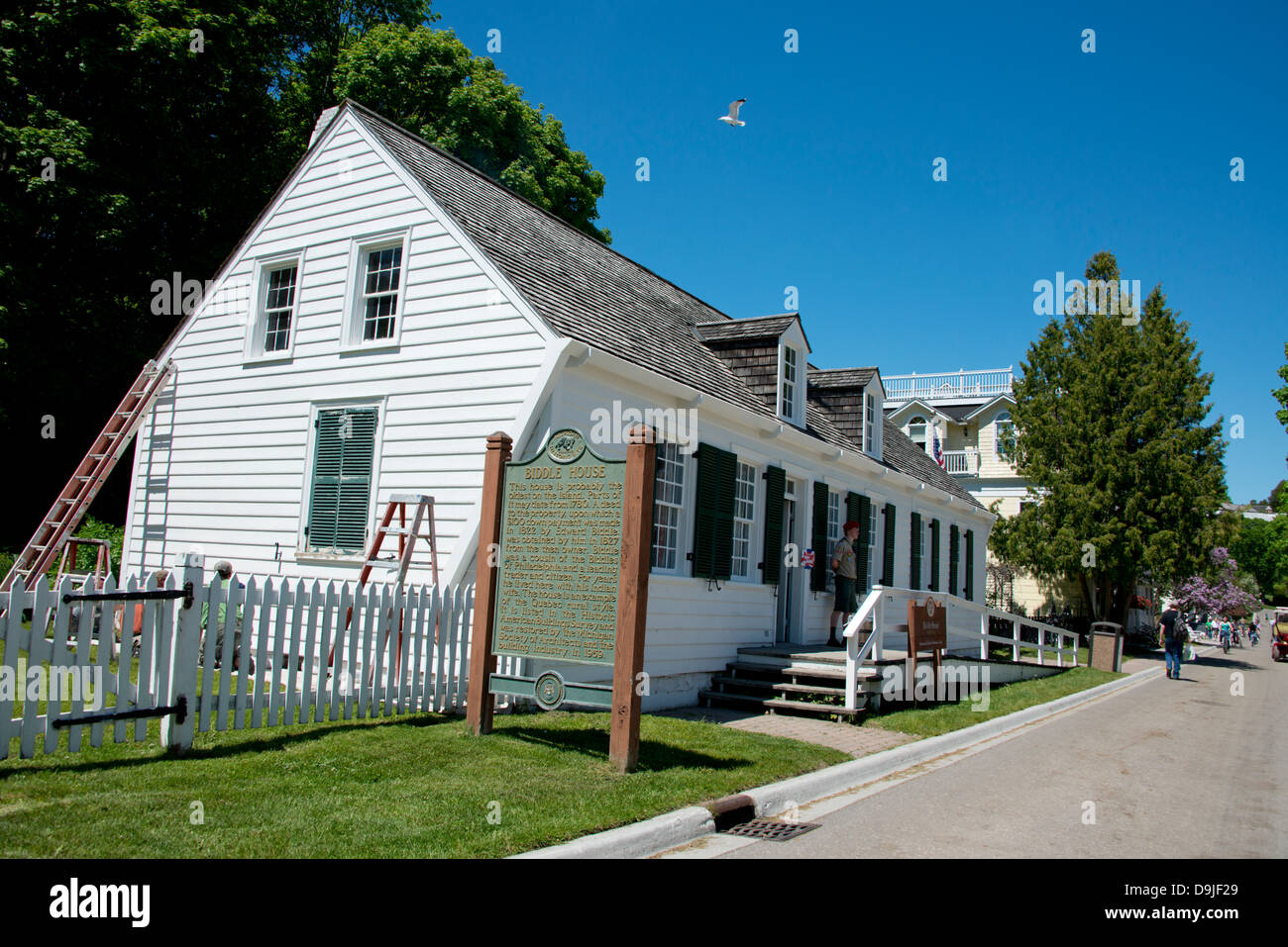Michigan, Market Street, Mackinac Island. Historic Biddle House, the ...