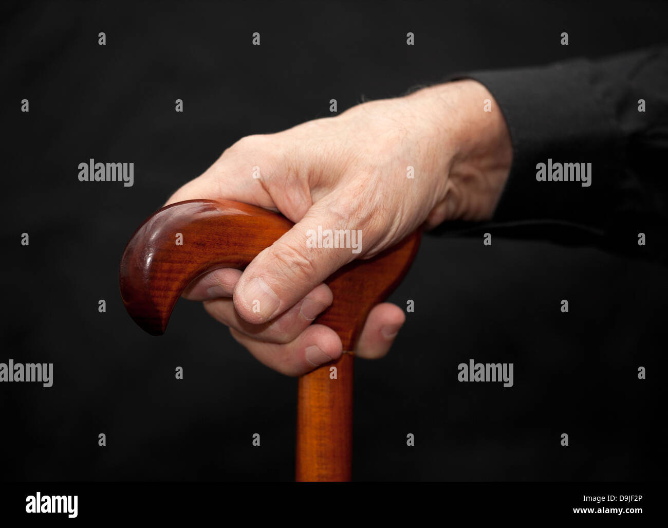 Hand old man walking stick hi-res stock photography and images - Alamy