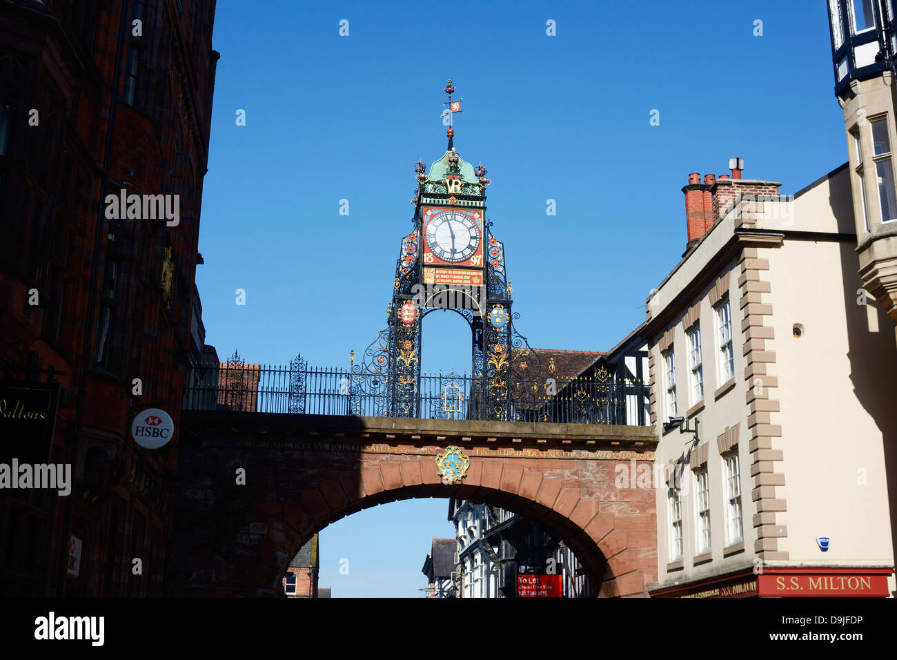 The Eastgate bridge which houses the ornate clock in the historic ...
