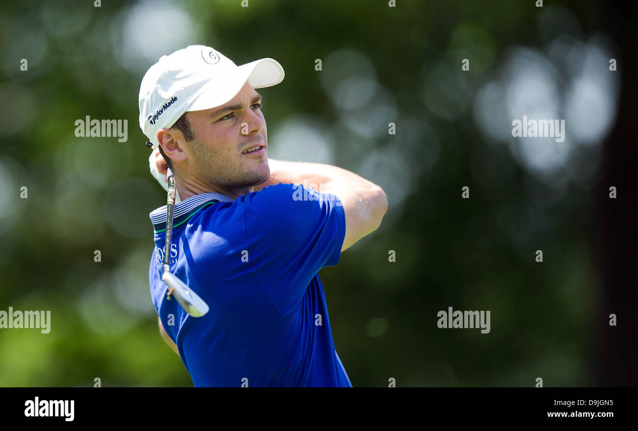 German golf player Martin Kaymer hits the ball at the BMW Open 2013 in ...