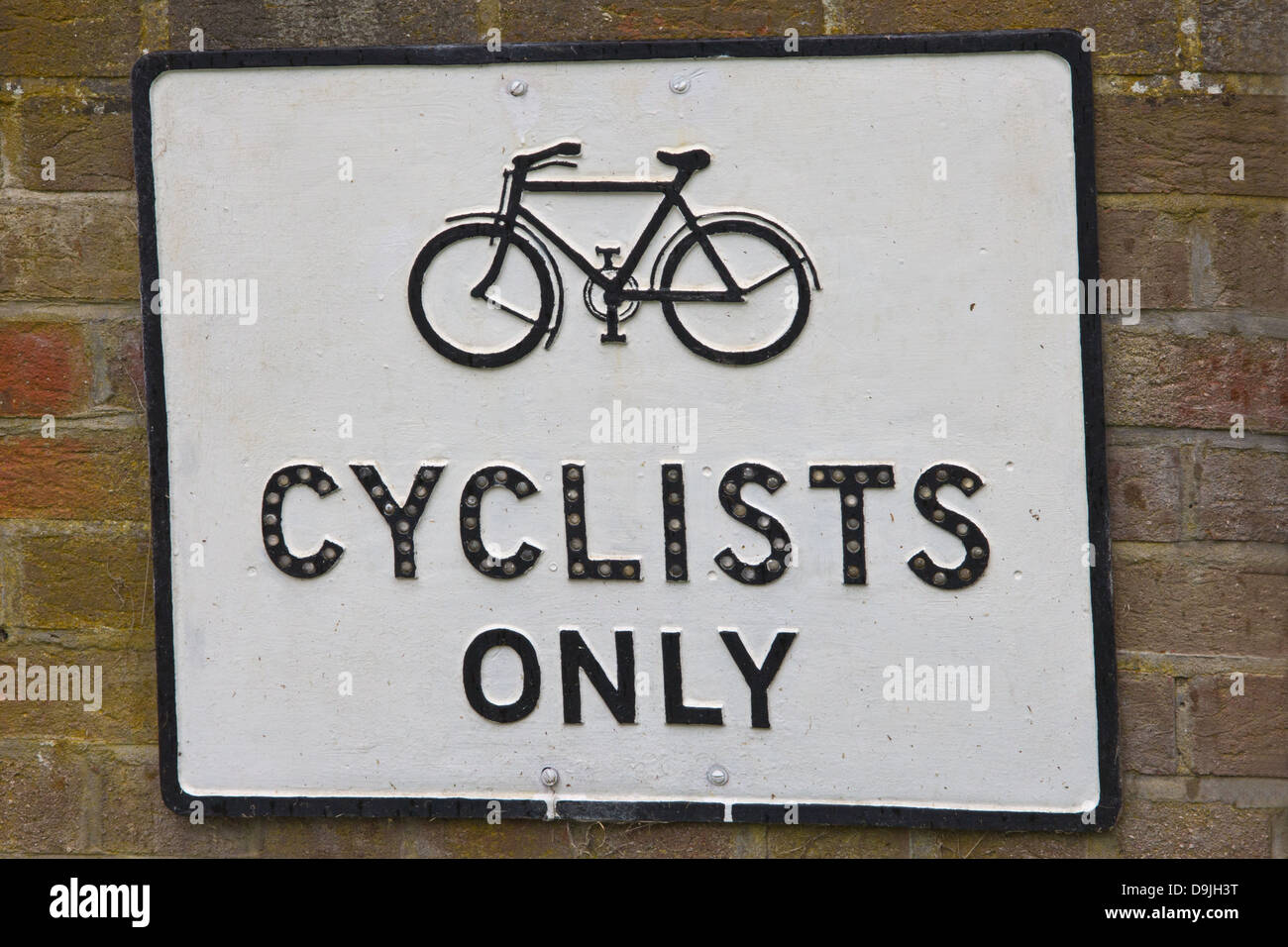 Old Cyclists Only sign Stock Photo - Alamy