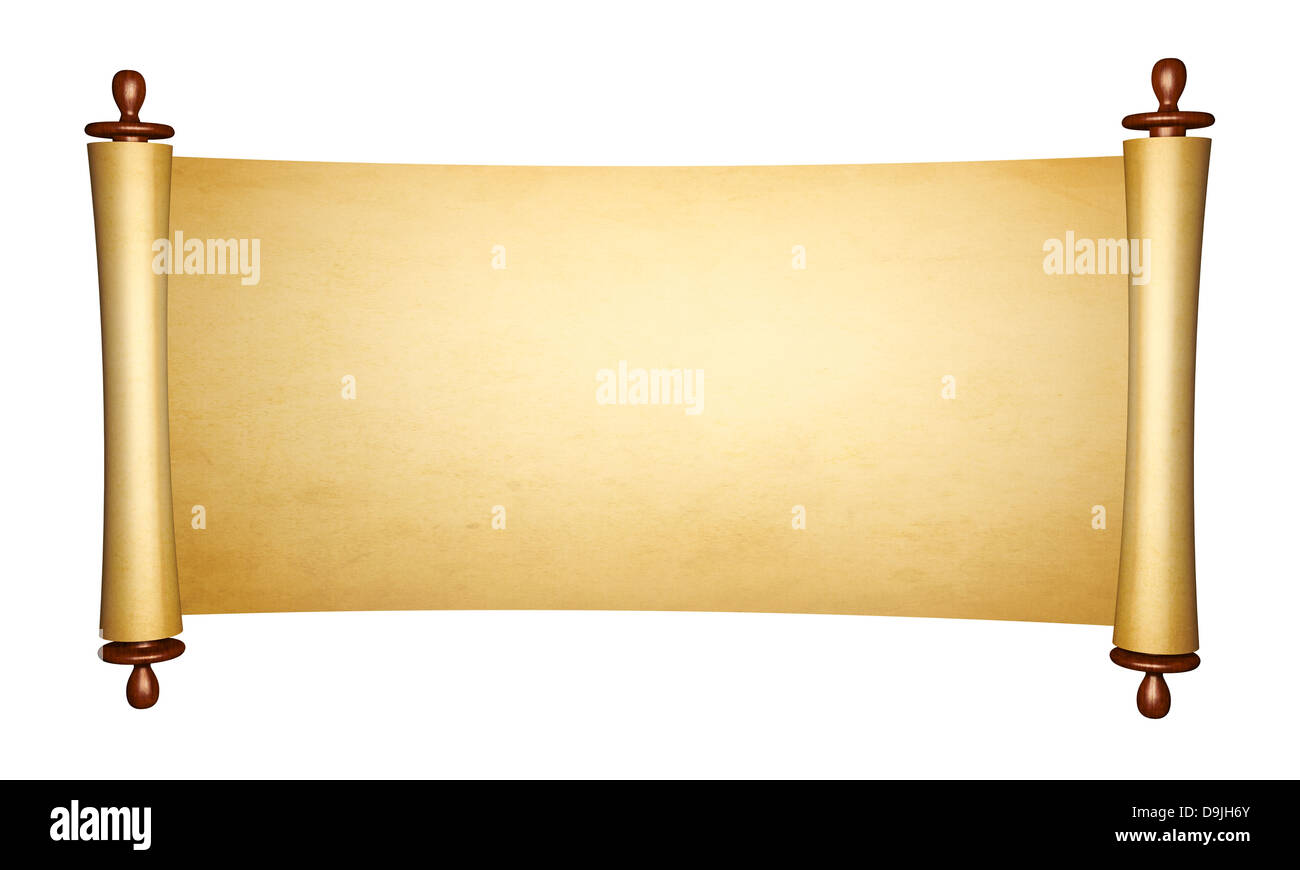 Vintage roll of parchment, isolated on white background Stock Photo - Alamy