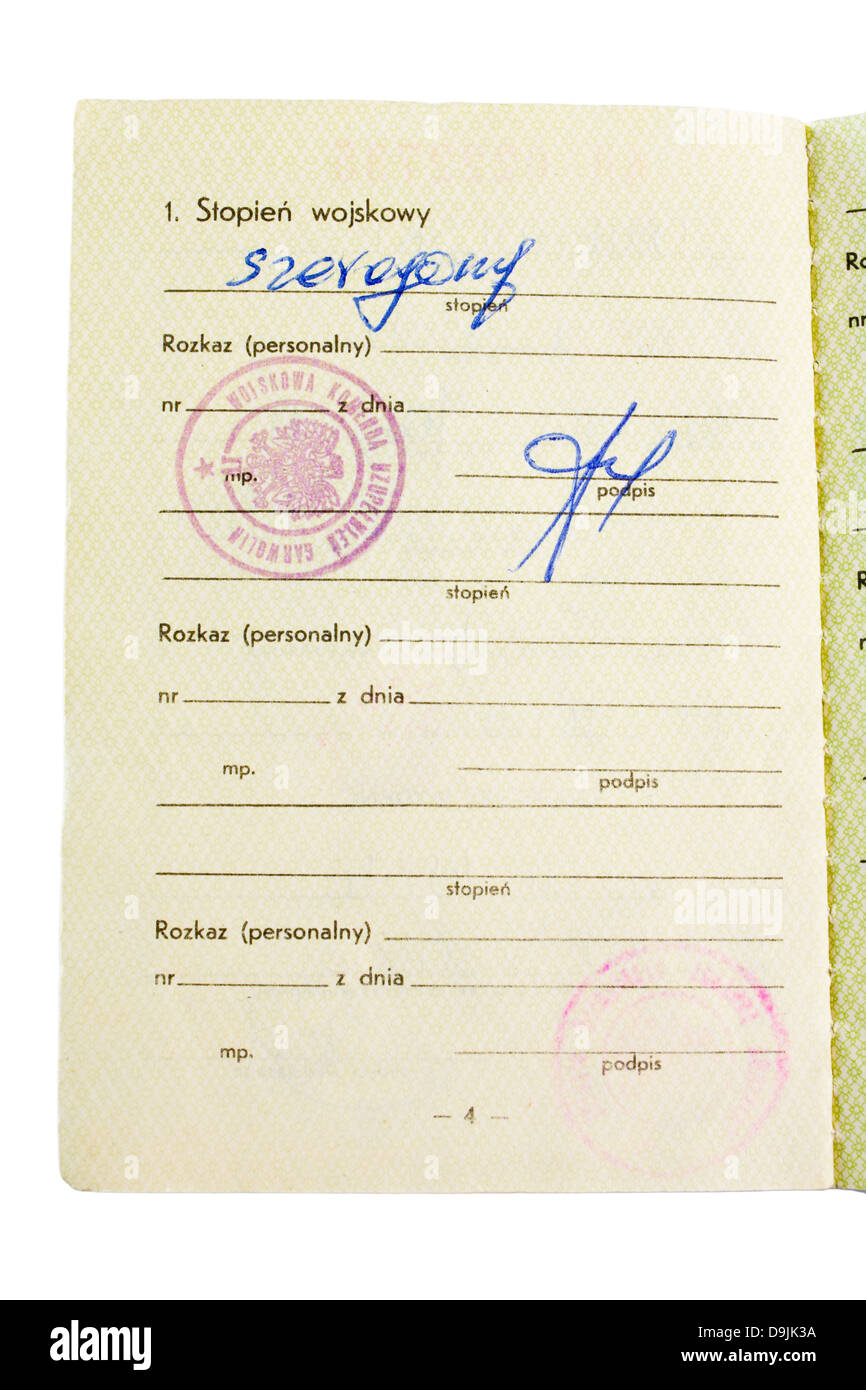 Army soldier`s ID book Stock Photo - Alamy