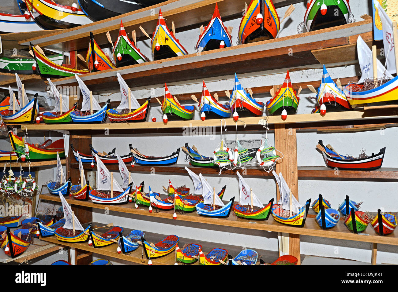 small boat shop Nazaré Portugal Stock Photo - Alamy