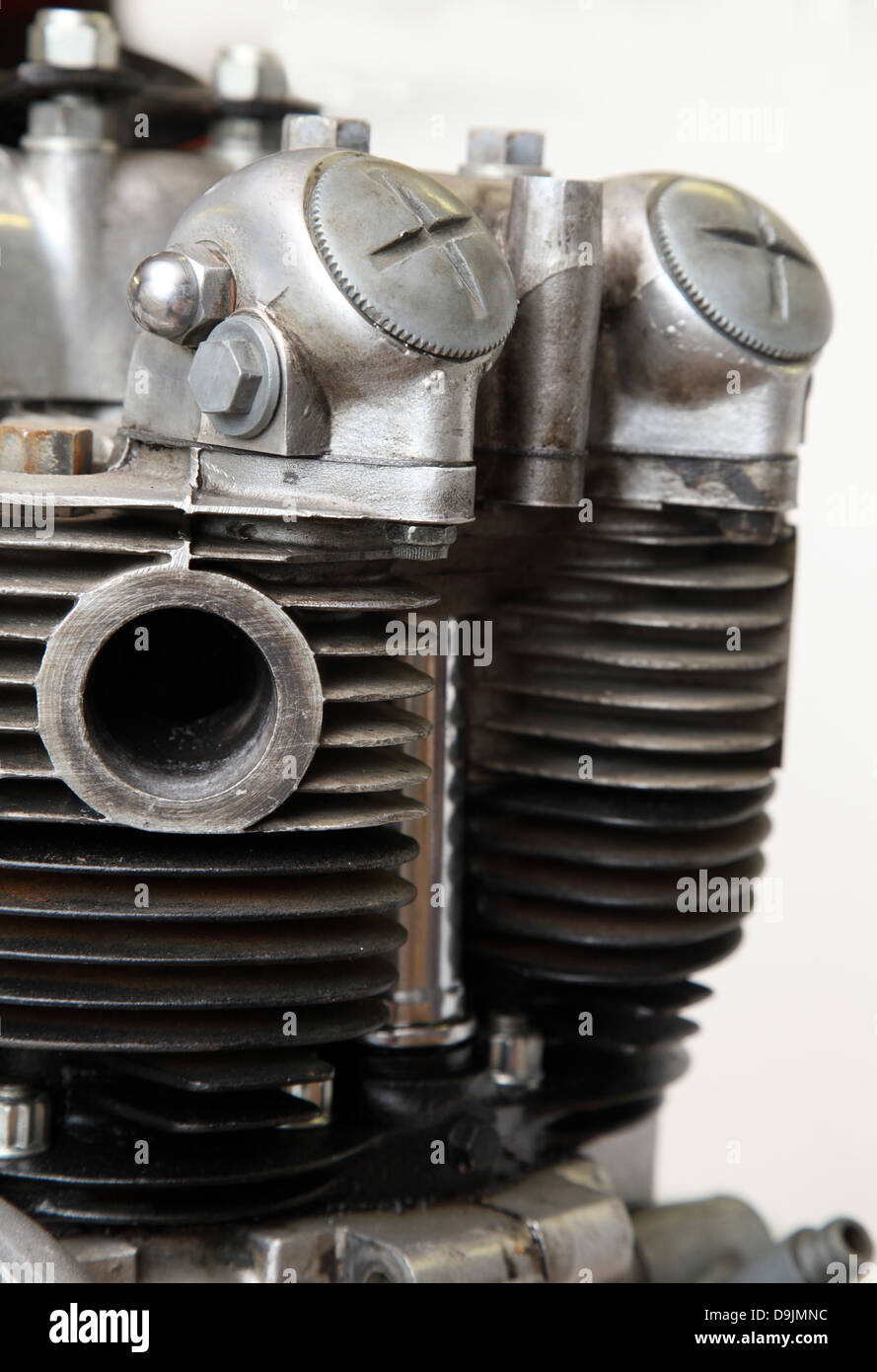Triumph Daytona 1973 T100R engine exhaust port Stock Photo - Alamy