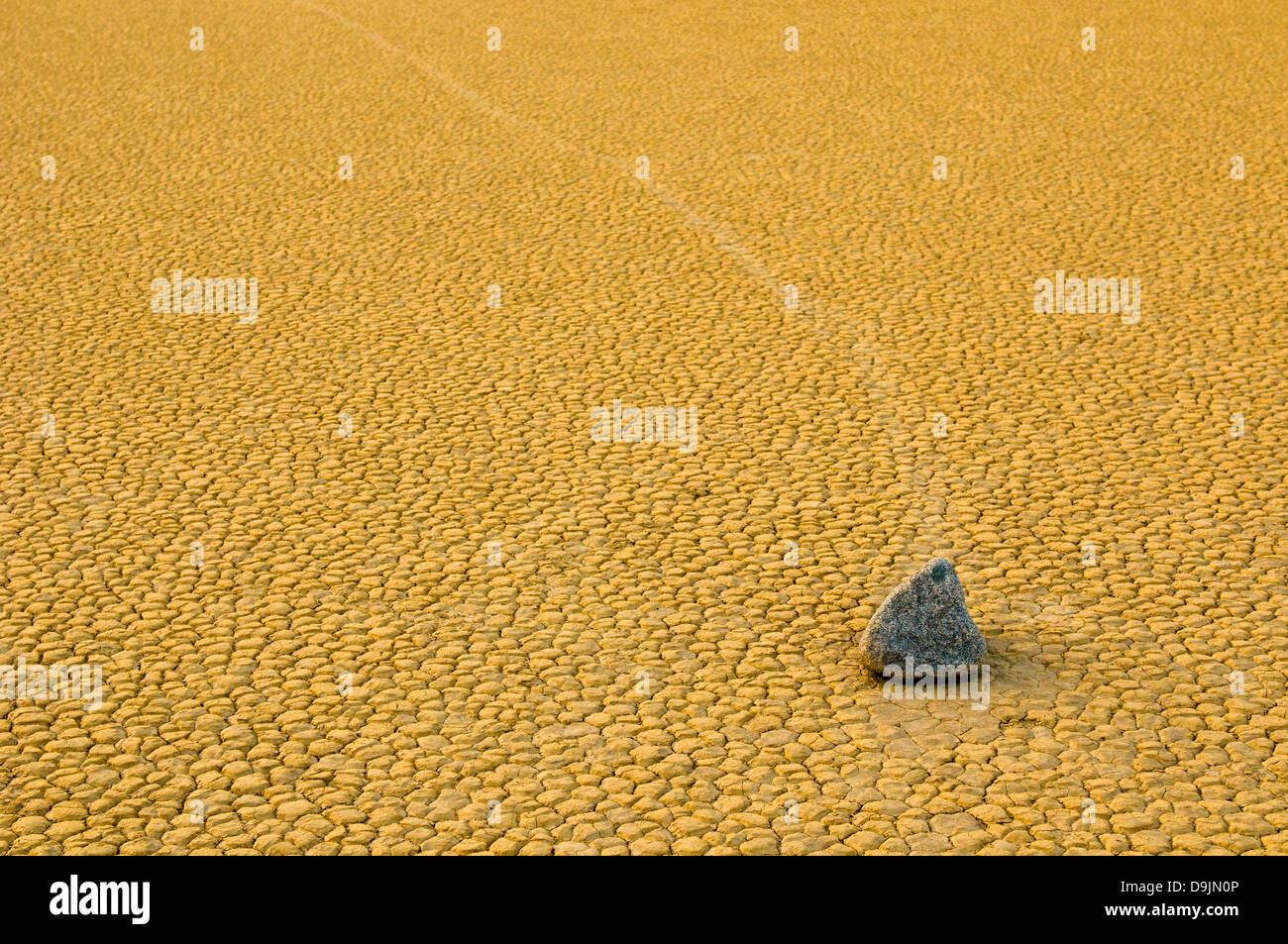 Sailing stones in the Racetrack Playa, Death Valley, California Stock ...