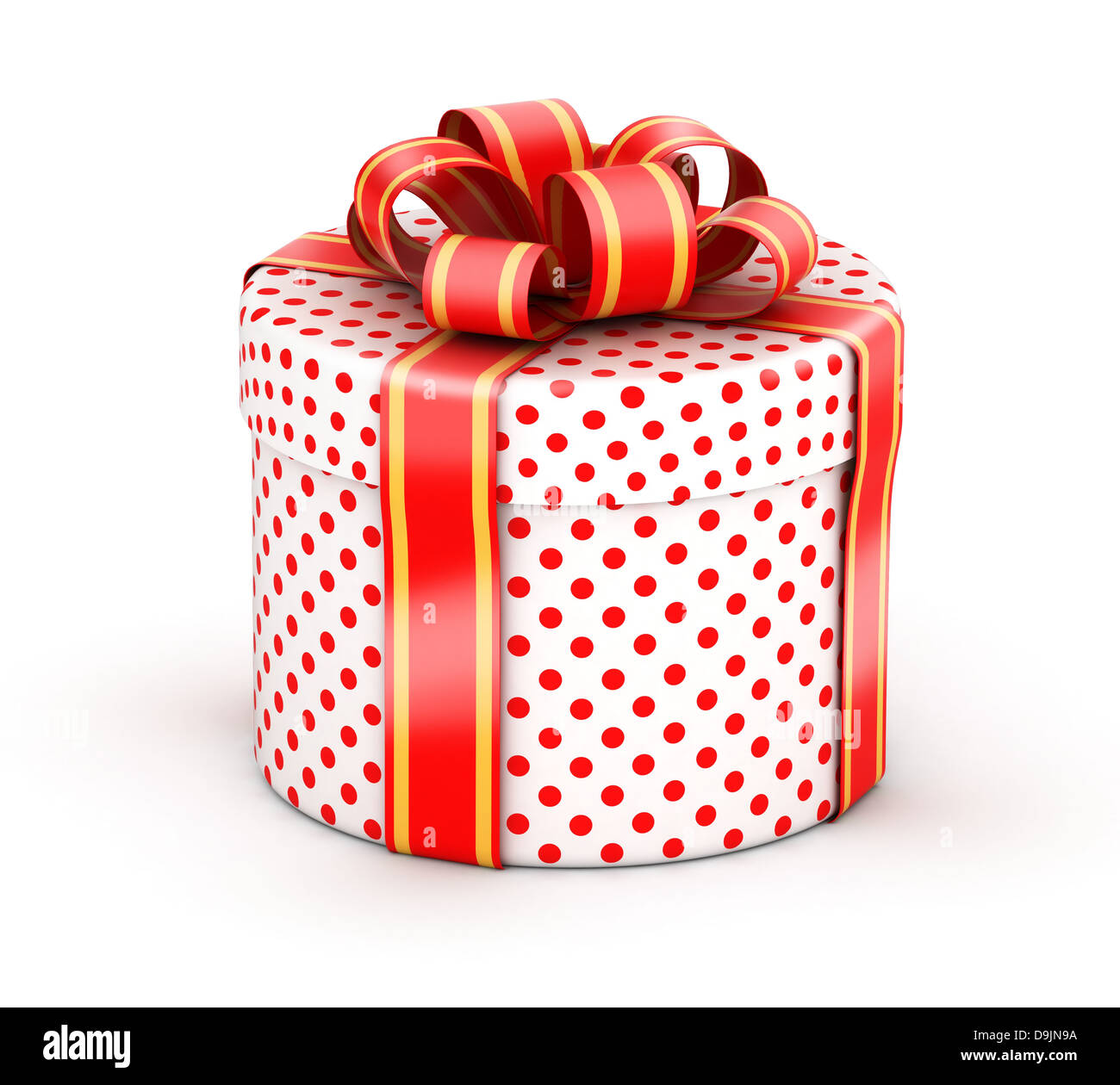 White red doted gift box Stock Photo - Alamy