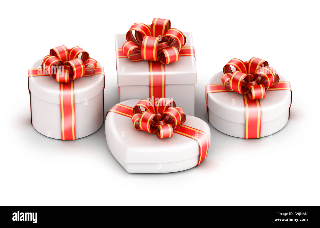 Different shape gift boxes Stock Photo - Alamy