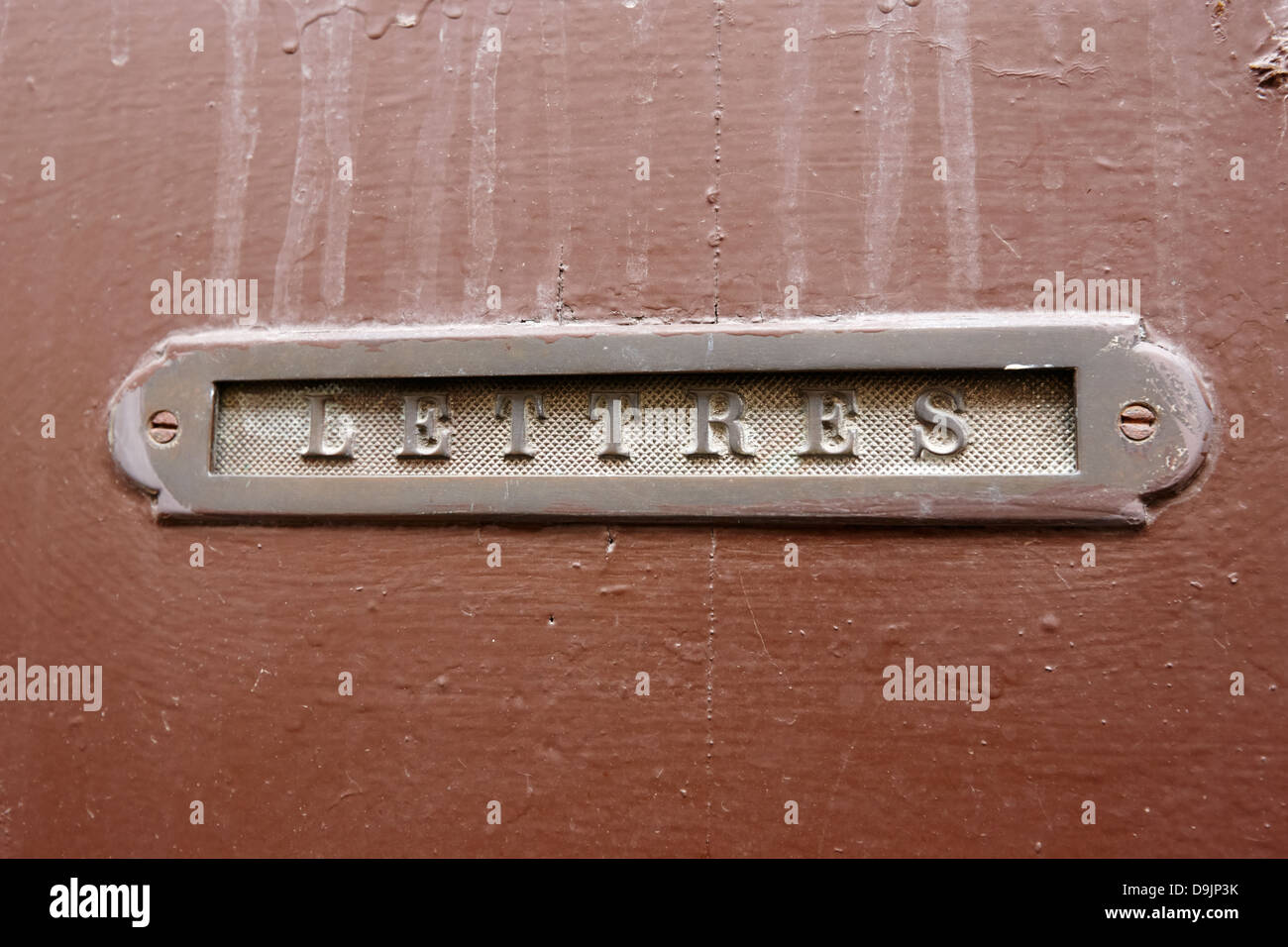 old french lettres letterbox in a door mont-louis pyrenees-orientales ...