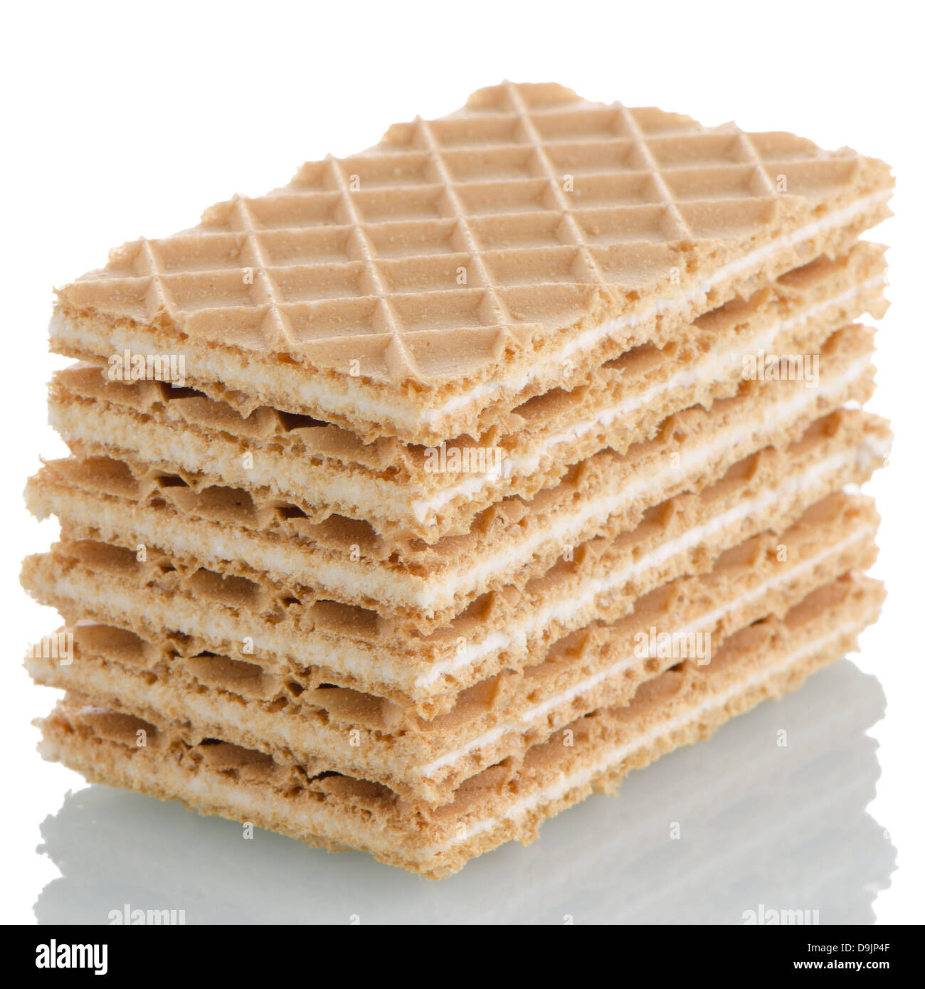 Vanilla wafers on white reflective background Stock Photo - Alamy
