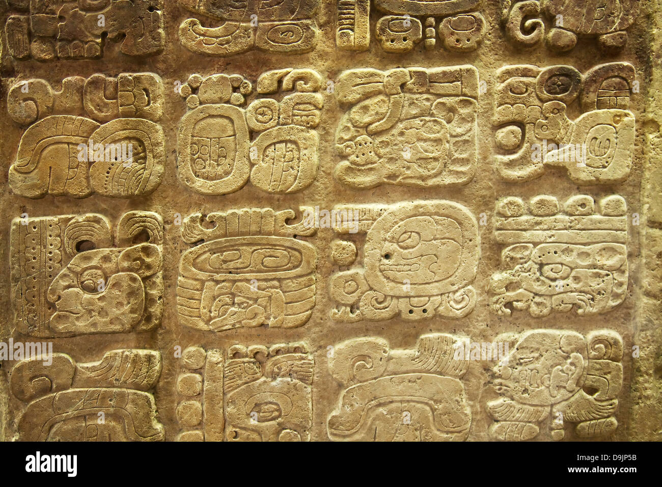 Aztec stone carving in the museum Stock Photo - Alamy