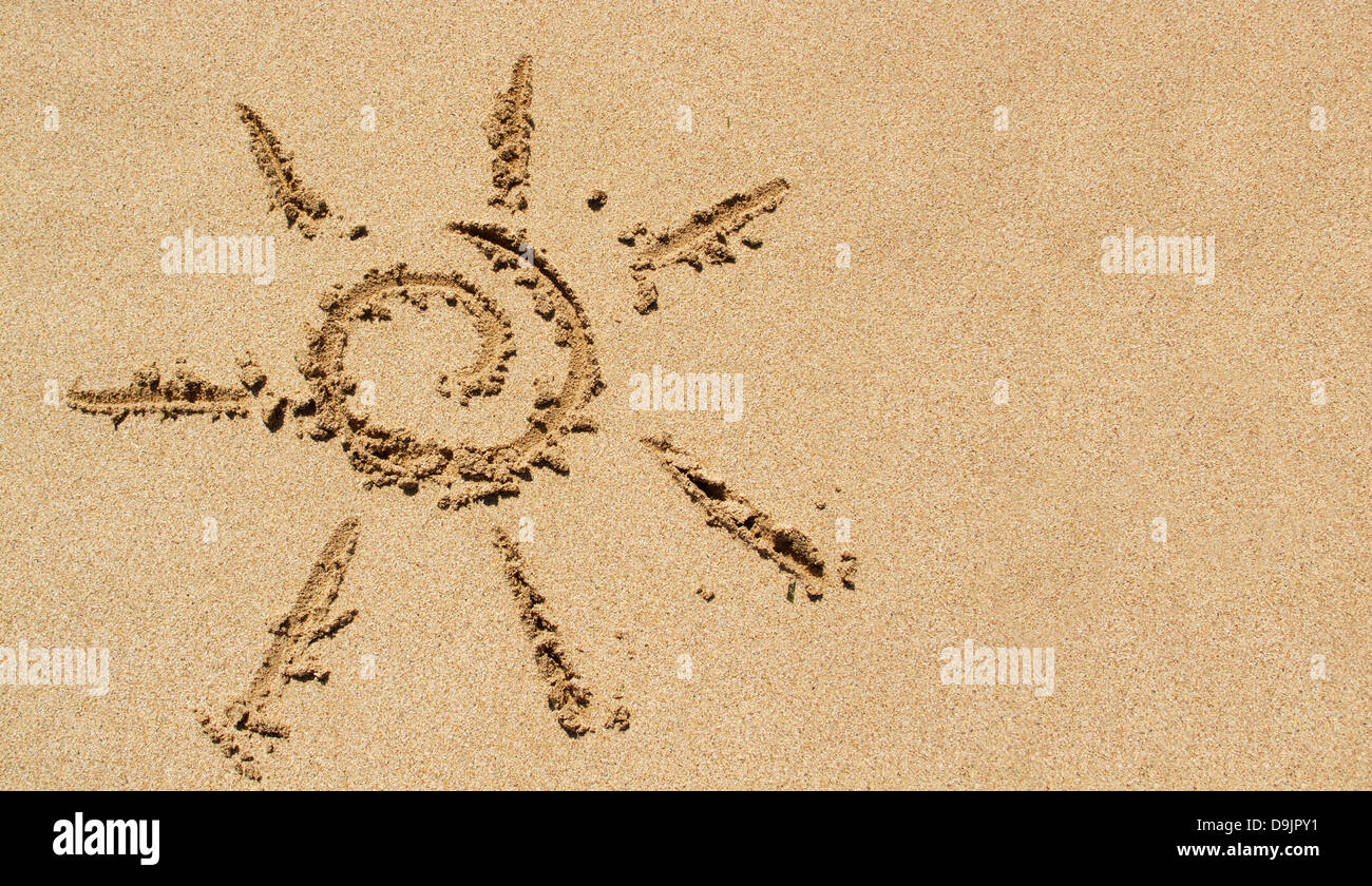 Simple sun drawing in sand hi-res stock photography and images - Alamy
