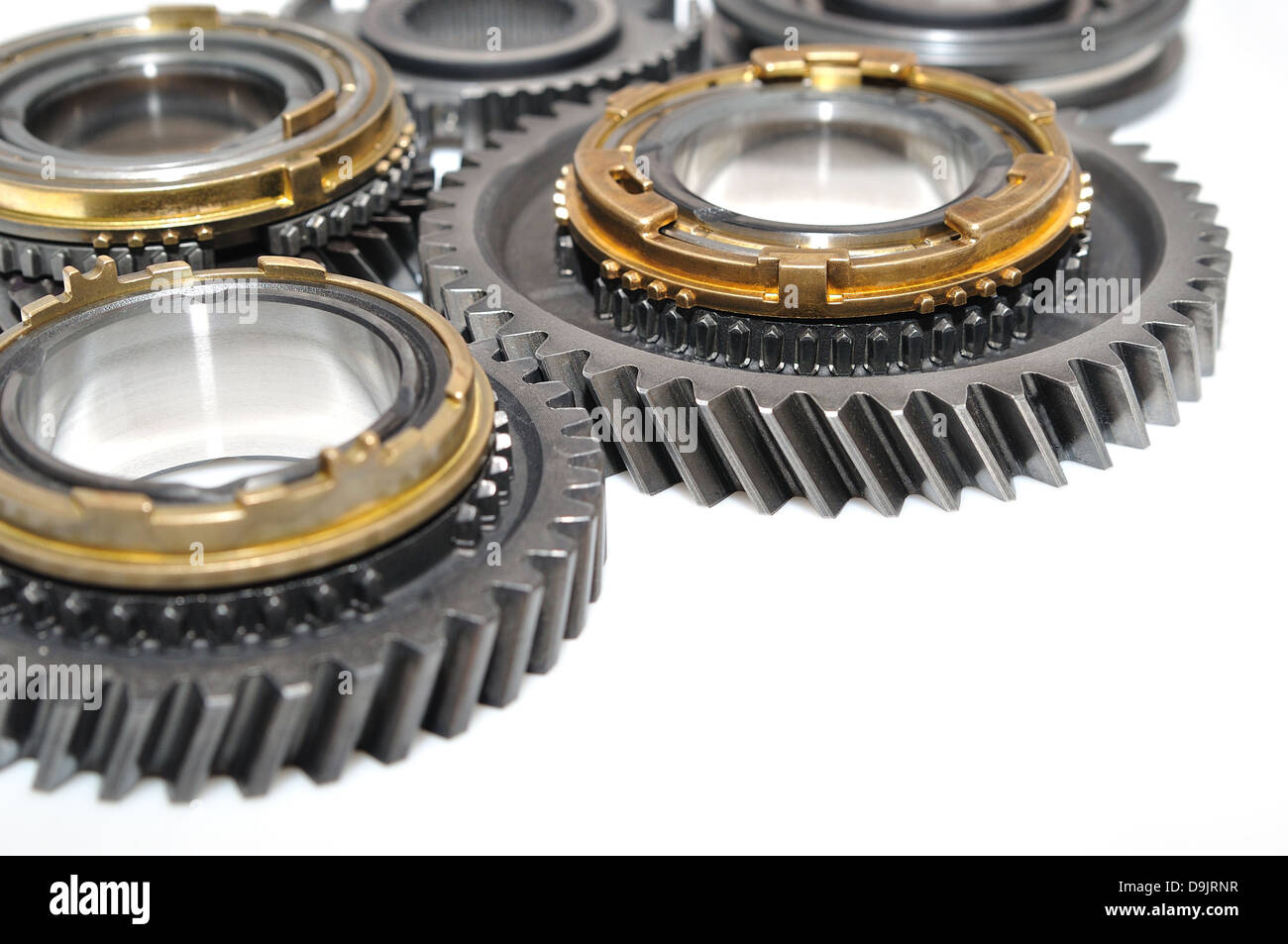 Group of gears on white background Stock Photo - Alamy