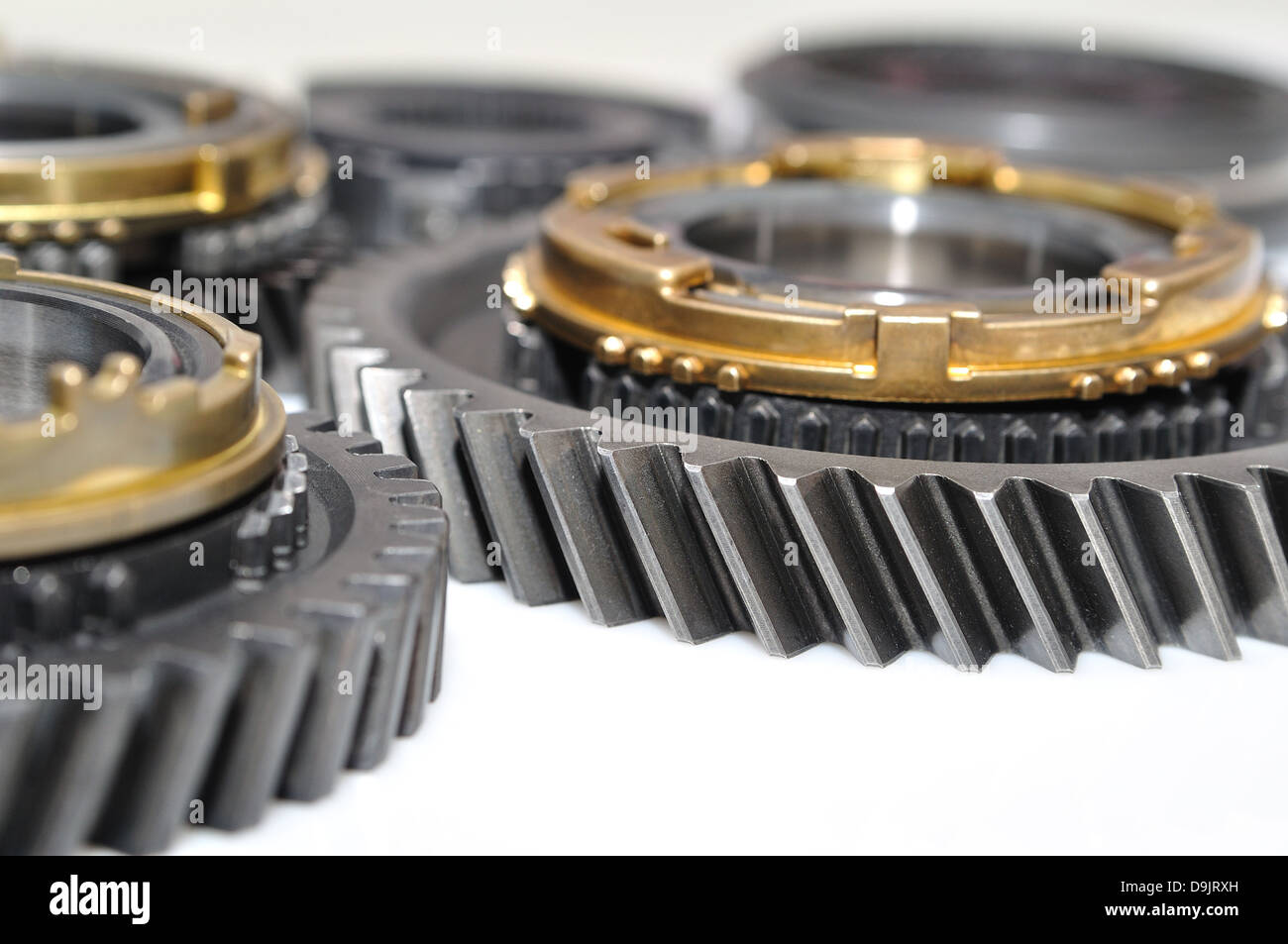 Group of gears on white background Stock Photo - Alamy