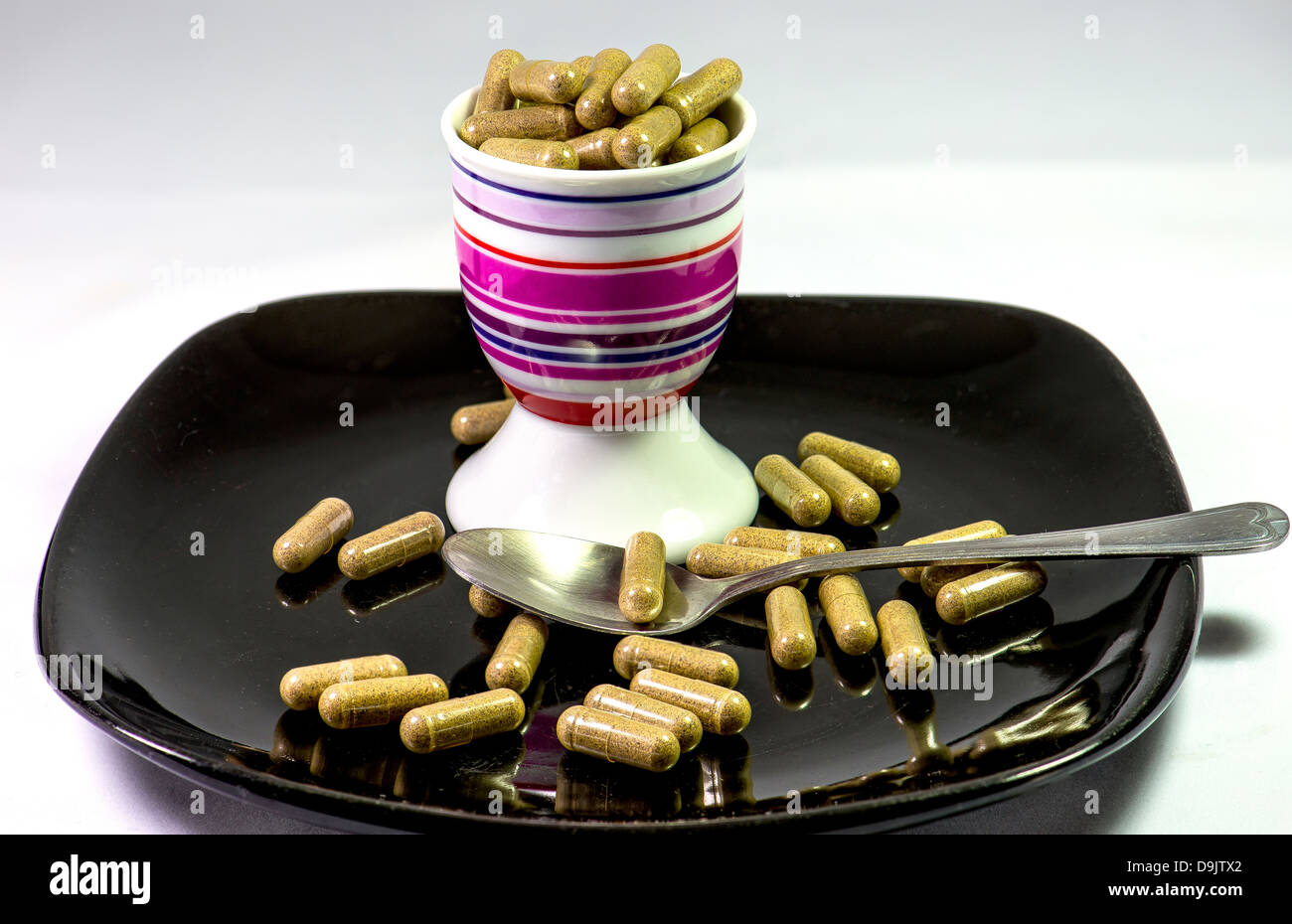 Pills for Breakfast Stock Photo - Alamy