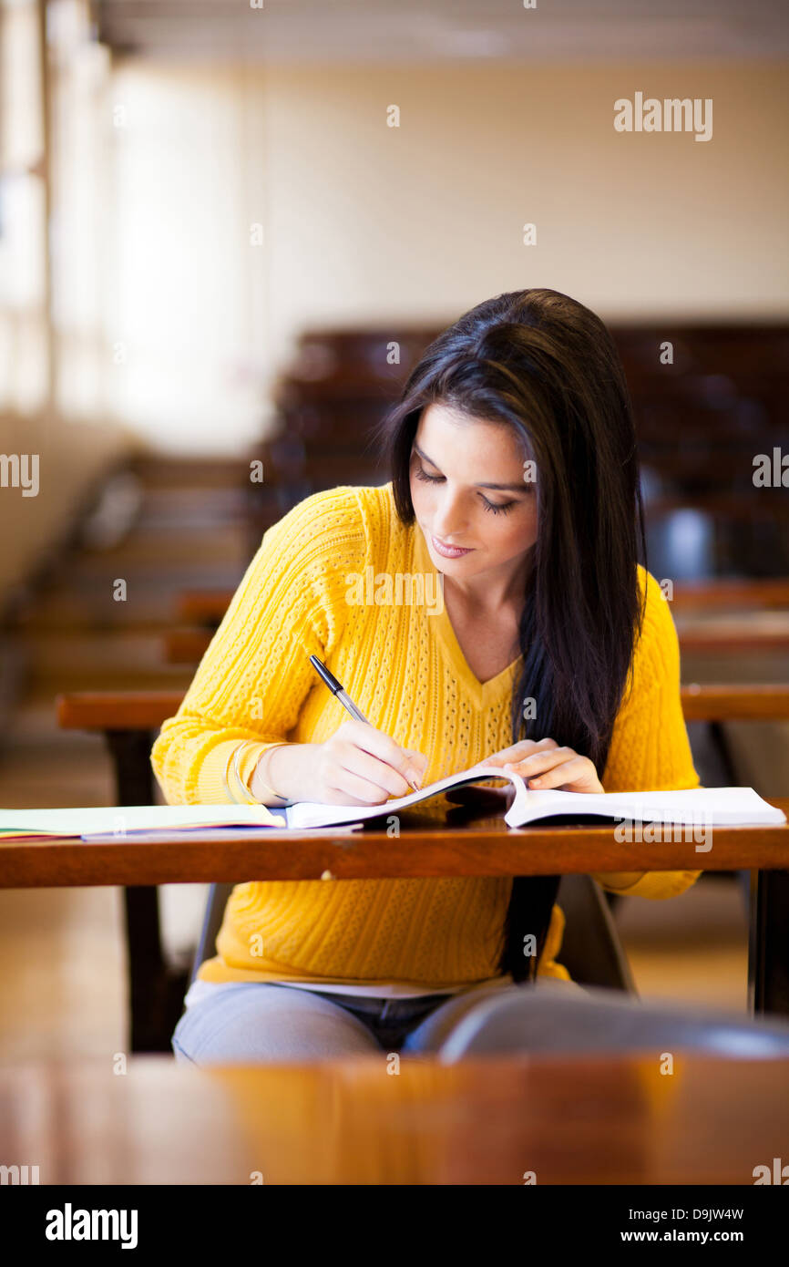 female college student studying in lecture hall Stock Photo - Alamy