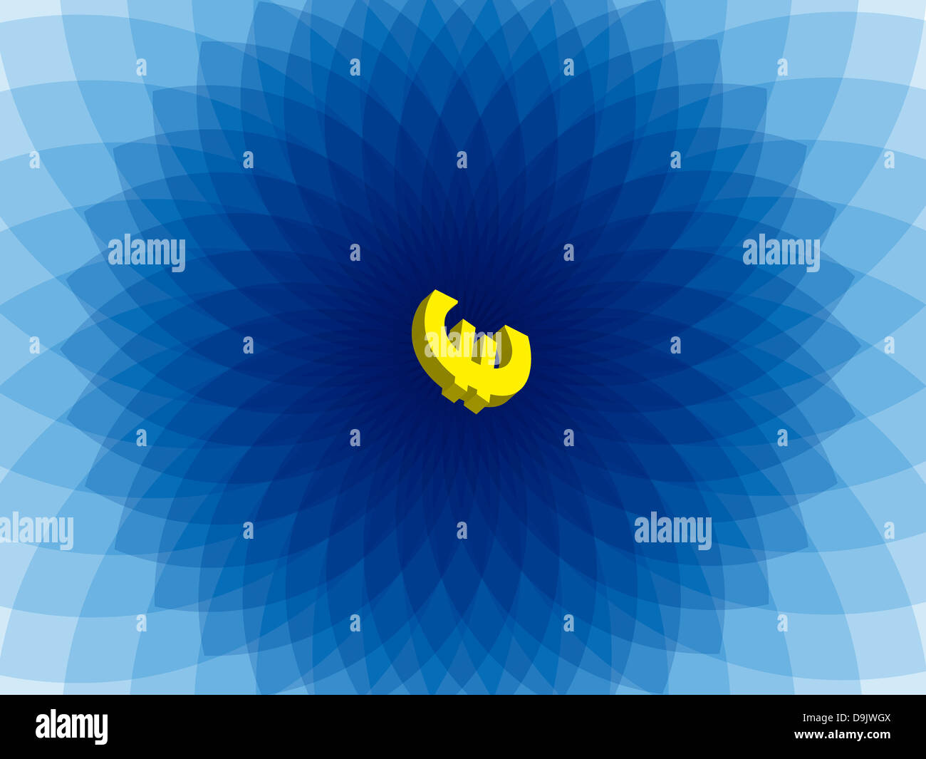 Yellow euro flying into the blue hole Stock Photo - Alamy