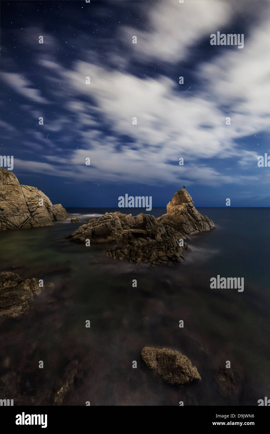 Night Rocks, Costa Brava Spain Stock Photo - Alamy