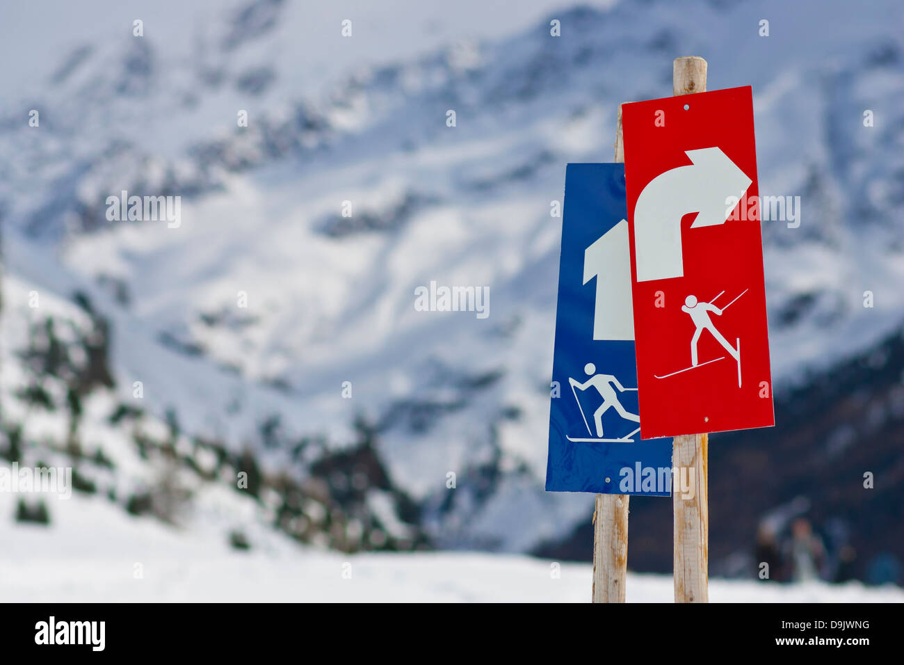 A signpost in a cross-country ski area Stock Photo - Alamy