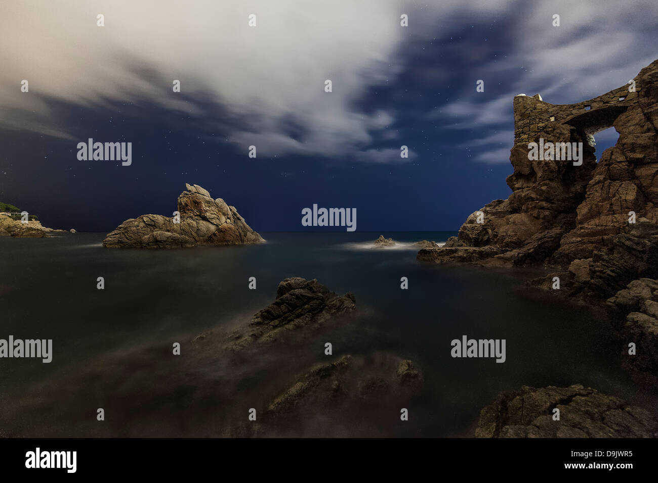 Night Rocks, Costa Brava Spain Stock Photo - Alamy