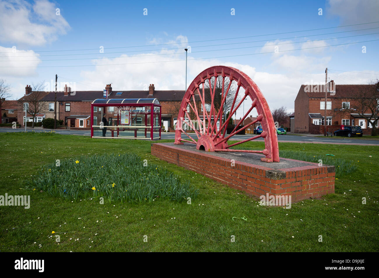 Sharlston Colliery pit wheel, New Sharlston near Wakefield. The wheel ...