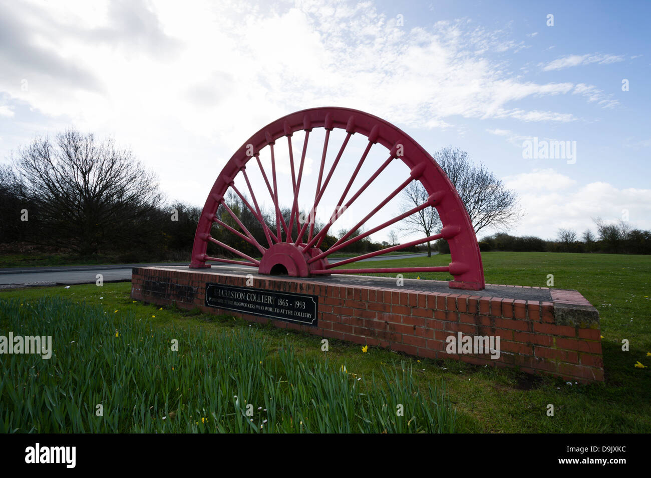 Sharlston Colliery pit wheel, New Sharlston near Wakefield. The wheel ...