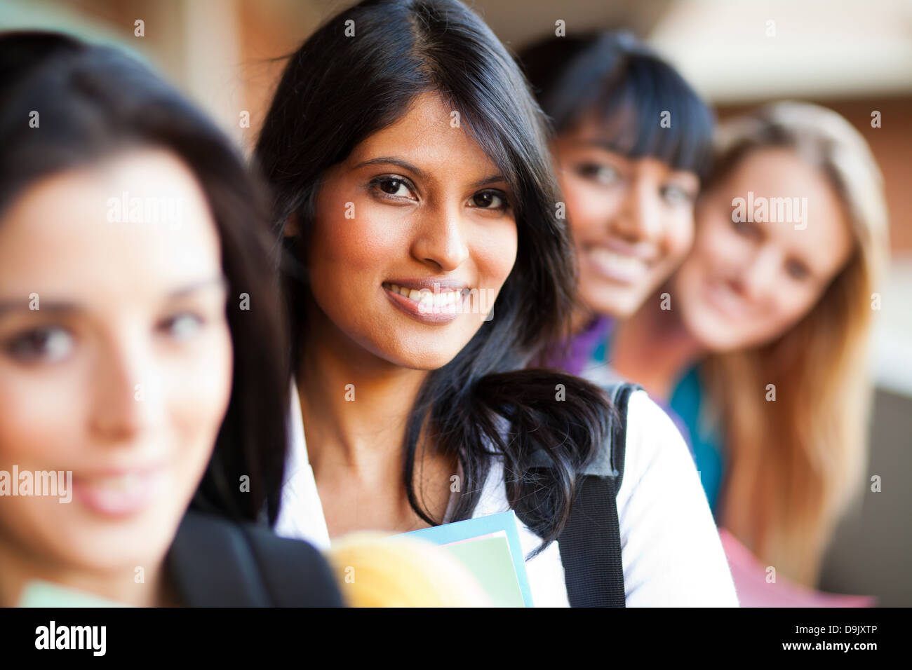 group of female college girls closeup portrait Stock Photo - Alamy