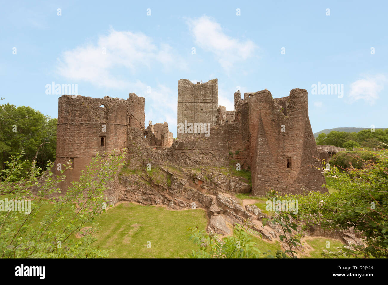 Goodrich Castle, a medieval Norman Castle near Ross-on-Wye, maintained by English Heritage Stock ...