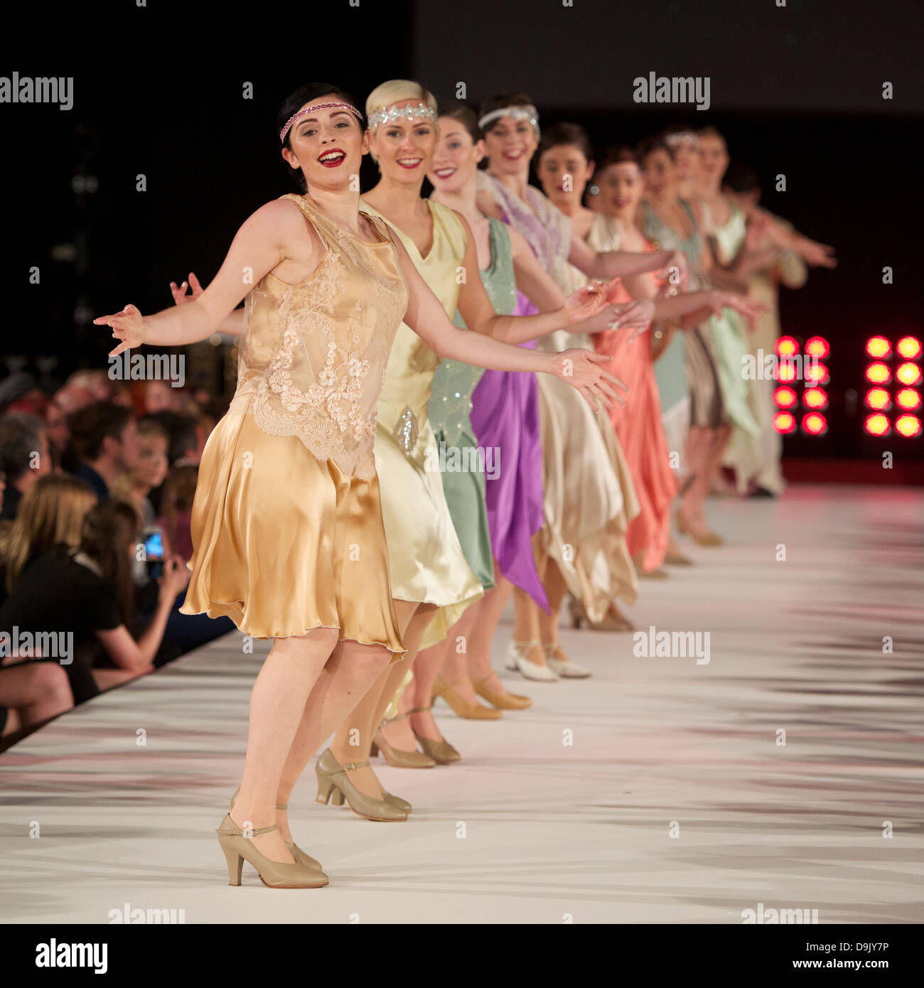 Dancers perform at Brighton Fashion Show wearing Sarina Poppy Gallagher ...