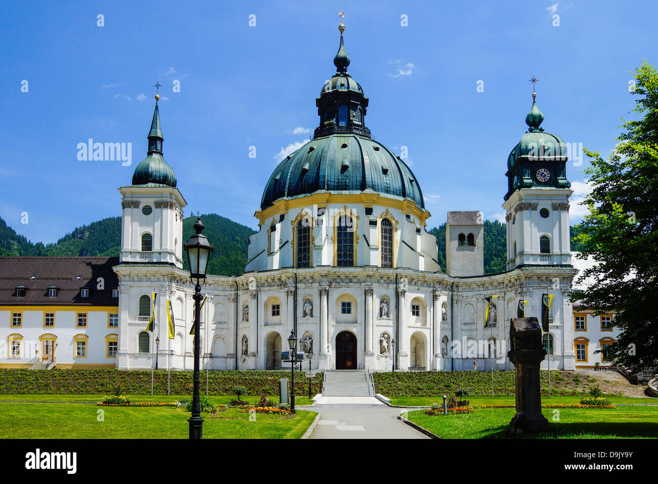 Germany Upper Bavaria, Ettal Abbey, near Oberammergau, monastery church ...
