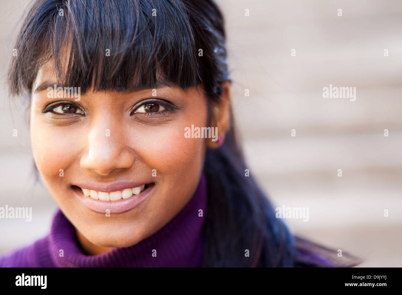 young Indian woman face closeup Stock Photo - Alamy