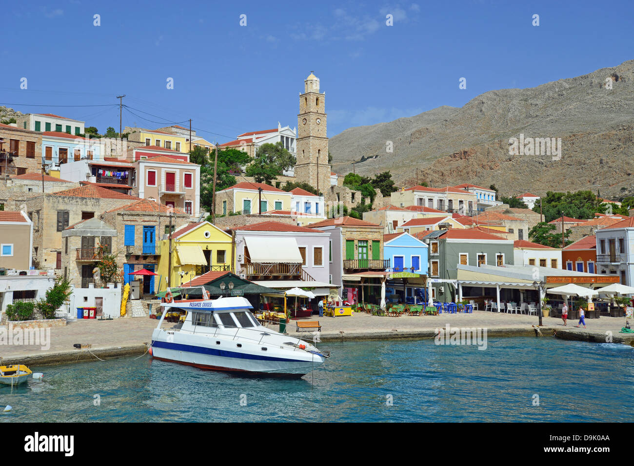 Waterfront, Port of Emporio, Halki (Chalki), Rhodes (Rodos) Region, The ...