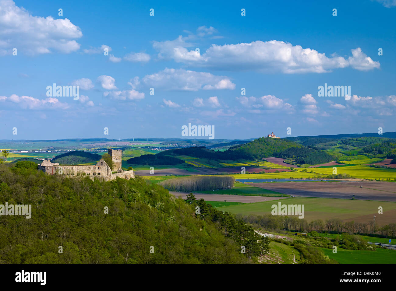Gleichen Castle and Wachsenburg Castle near Muehlberg, Drei Gleichen ...