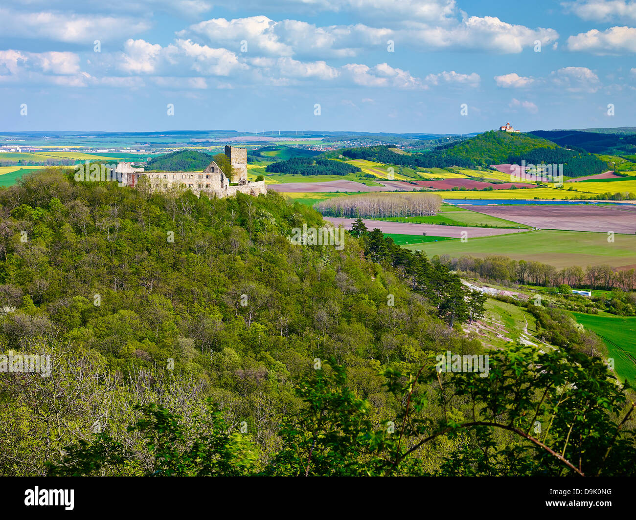 Gleichen Castle and Wachsenburg Castle near Muehlberg, Drei Gleichen ...