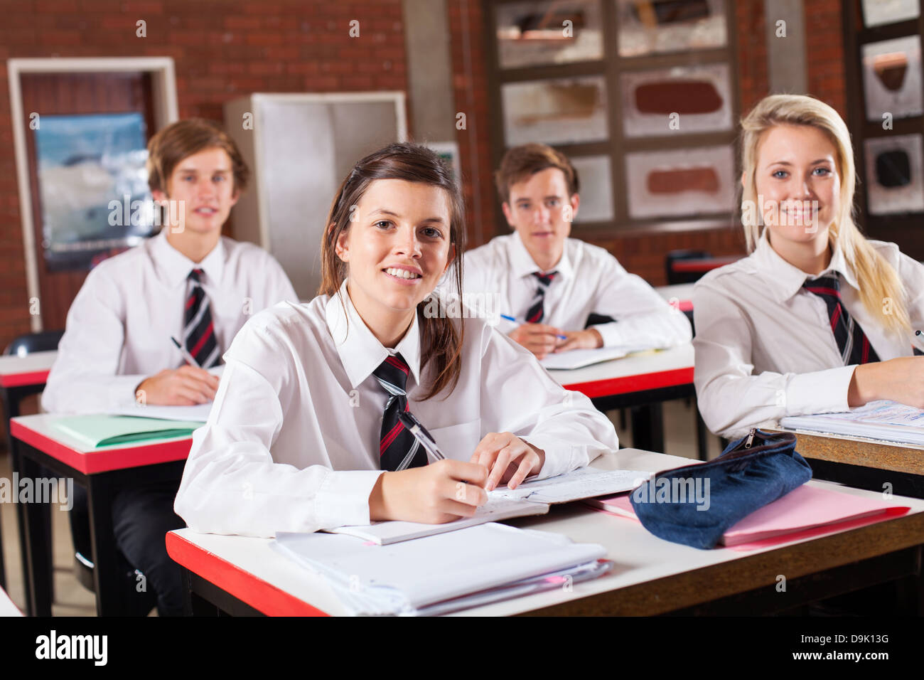 group of high school students in classroom Stock Photo - Alamy