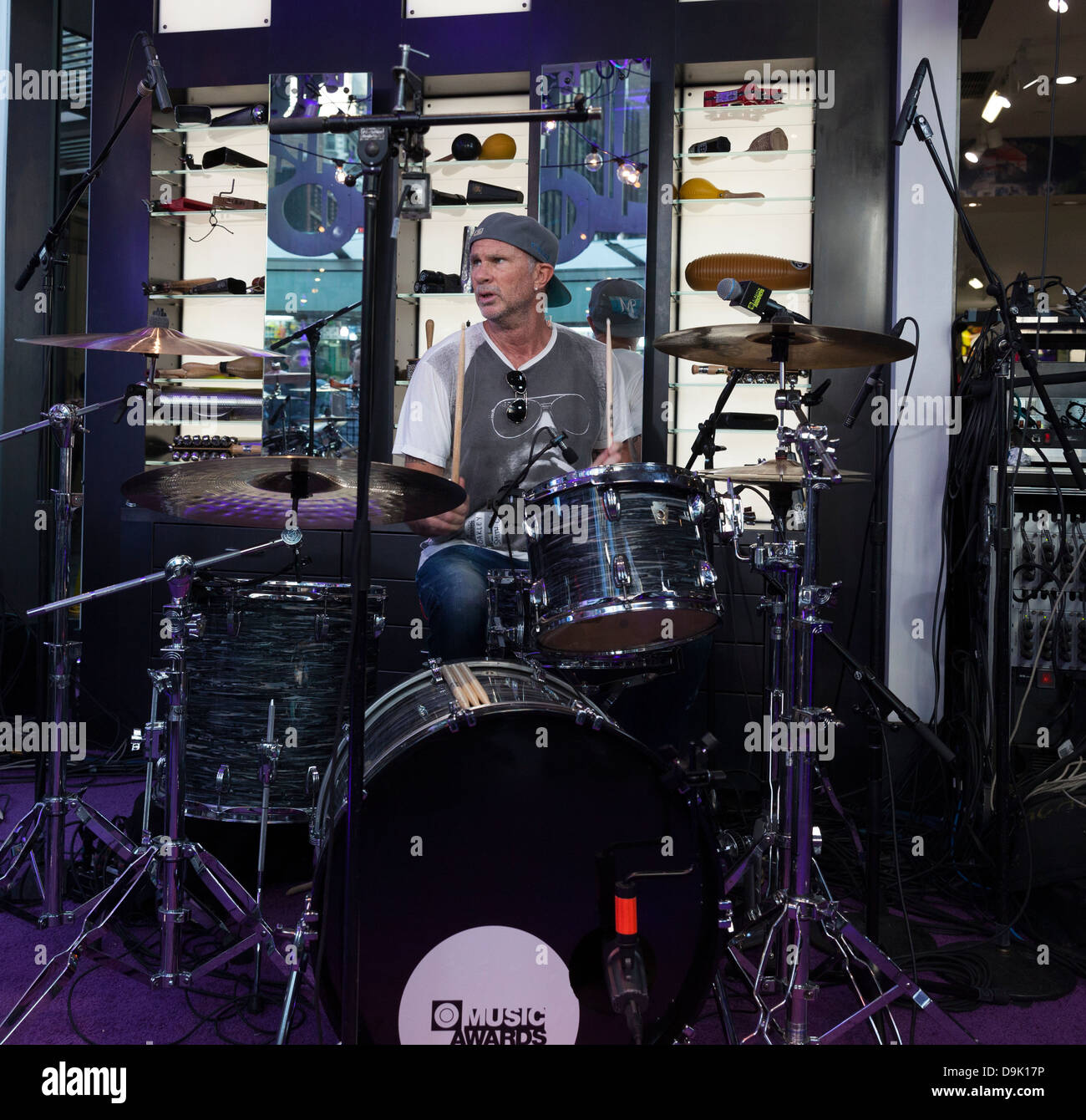 Andrew W. K. drums for 24 hours Stock Photo - Alamy