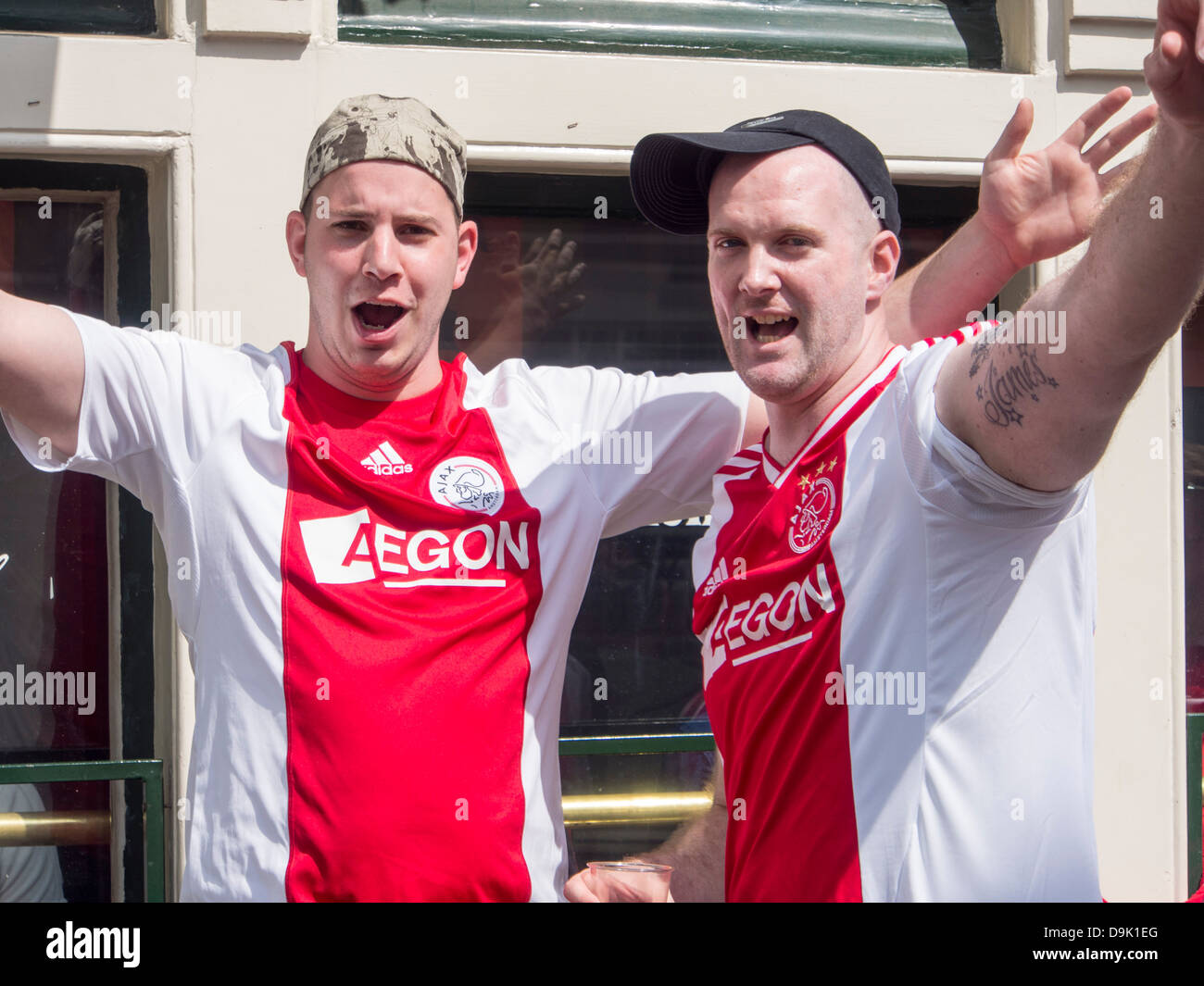 Ajax football club fans celebrate their club winning the chapionship in ...