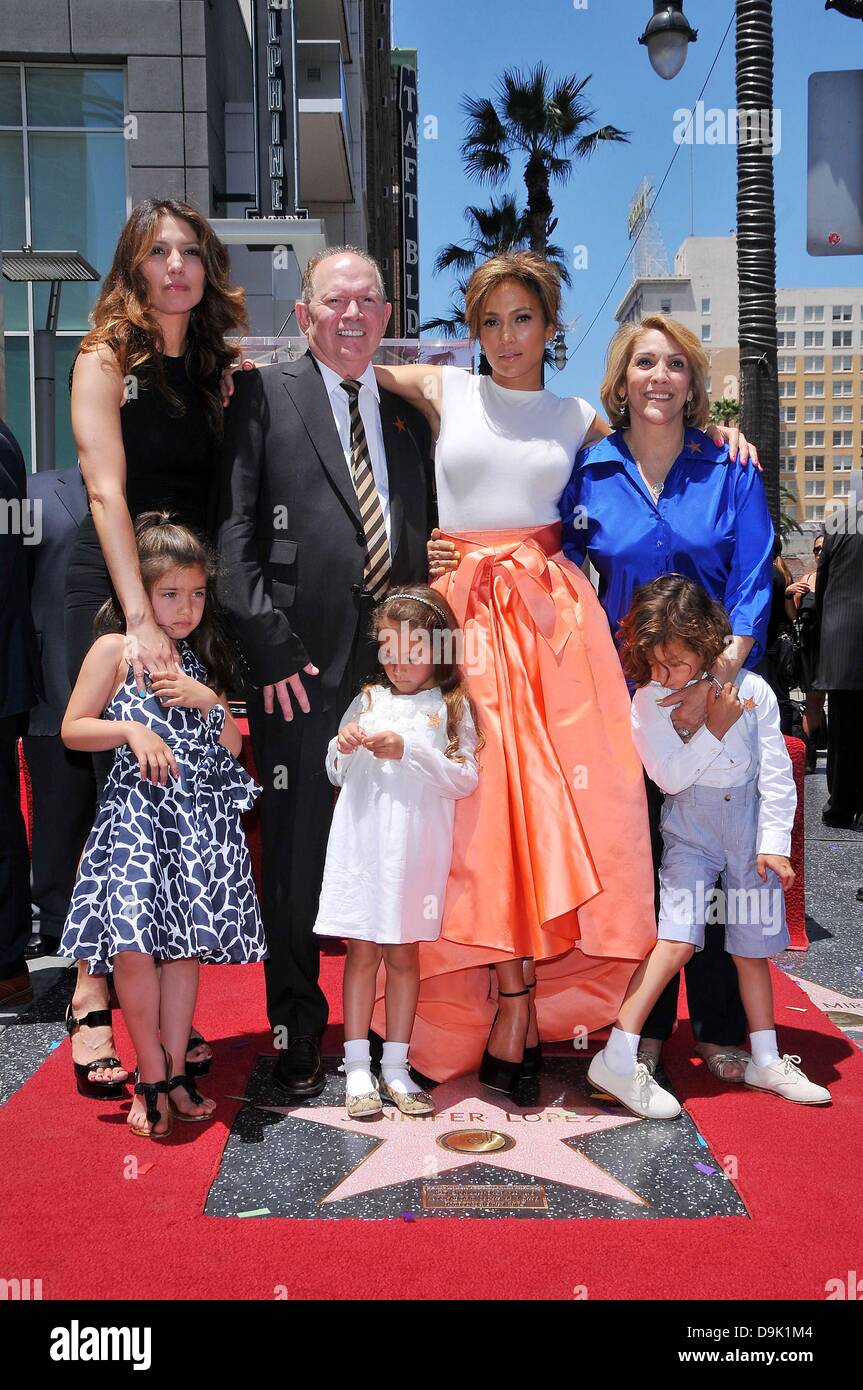 Los Angeles, CA., USA. 20th June, 2013. Jennifer Lopez, family at the ...