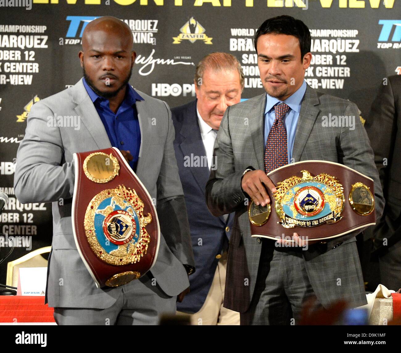 Beverly HIlls CA. USA. 20th June, 2013. (L-R) Undefeated World Boxing Organization (WBO ...